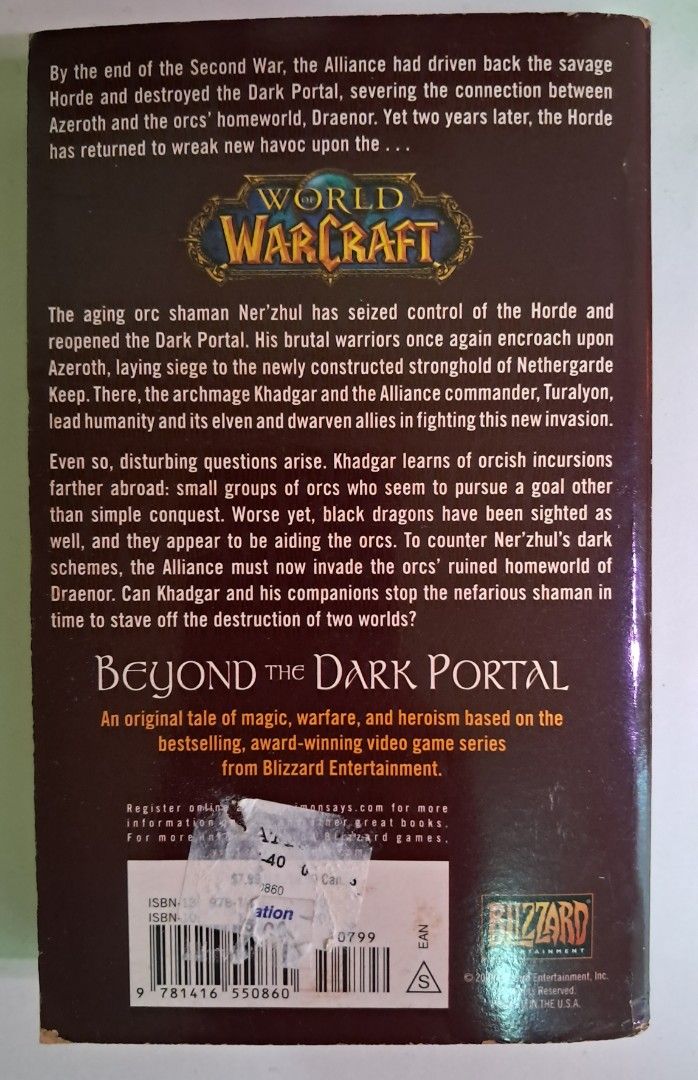 World Warcraft - Beyond the Dark Portal by Aaron Rosenberg & Christie ...