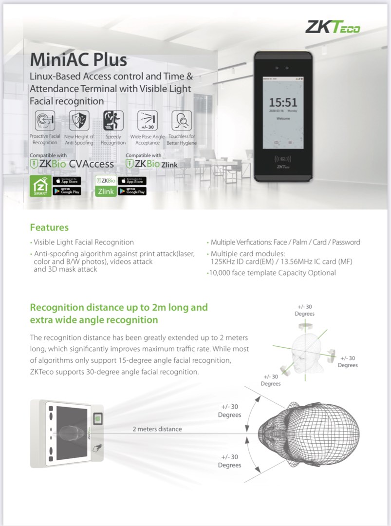 [Retail Exclusive Limited] ZKTeco MiniAC Plus (CEPAS) Door Access Biometric Terminal Reader ...