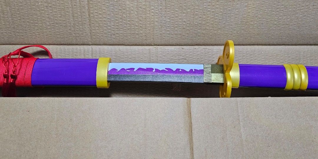 one piece zoro enma purple wooden sword anime cosplay, Hobbies & Toys ...