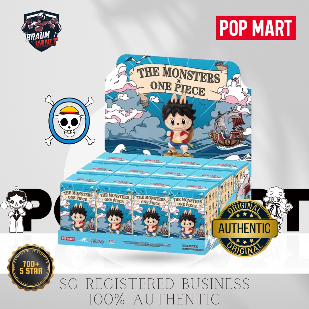 [100% Authentic] Popmart Labubu x One Piece Collab Full Case, Hobbies ...