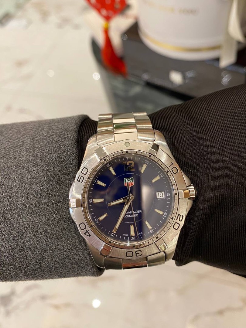 2008 TAG HEUER AQUARACER REF WAF1113 BLUE DIAL 38MM QUARTZ WATCH -FULL ...