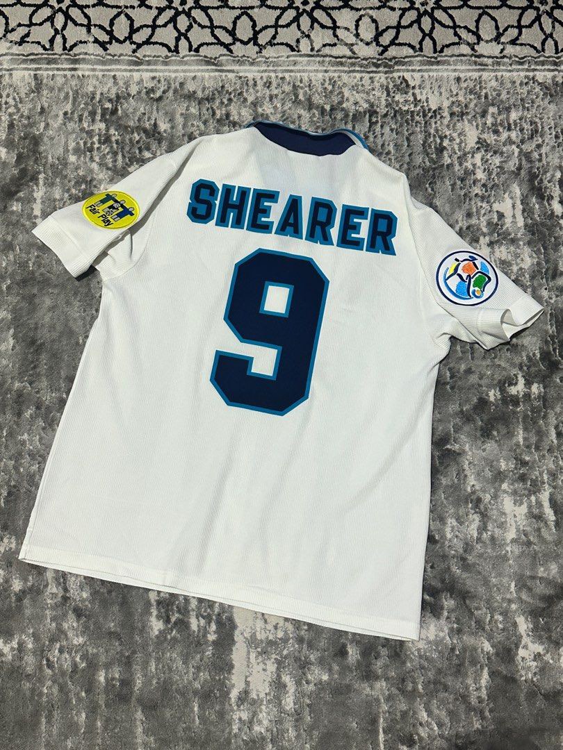 #9 Alan Shearer England home 1996 soccer/football jersey/kit rare/retro ...