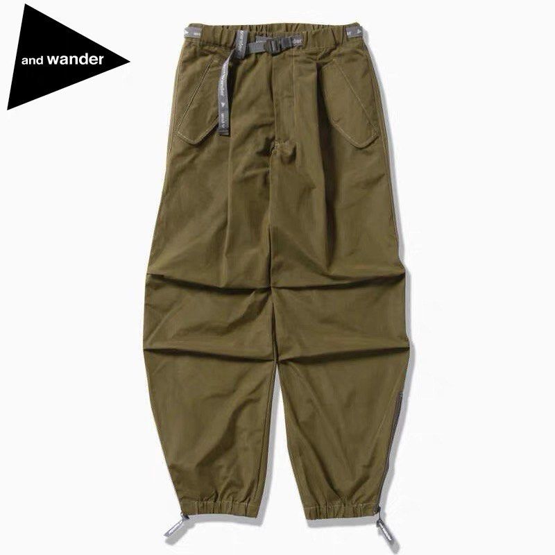 日本預訂 2色選 and wander japan 拼摺口袋 配腰帶 長褲, 男裝, 褲＆半截裙, 長褲 - Carousell