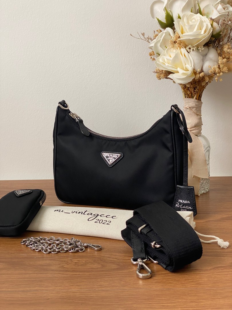 💯 Authentic Prada Hobo 3 in 1 RM4990, Luxury, Bags & Wallets on Carousell