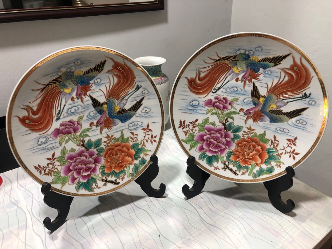 Rare Exquisite Display Plates from China (Dia. 33cm), Furniture & Home ...