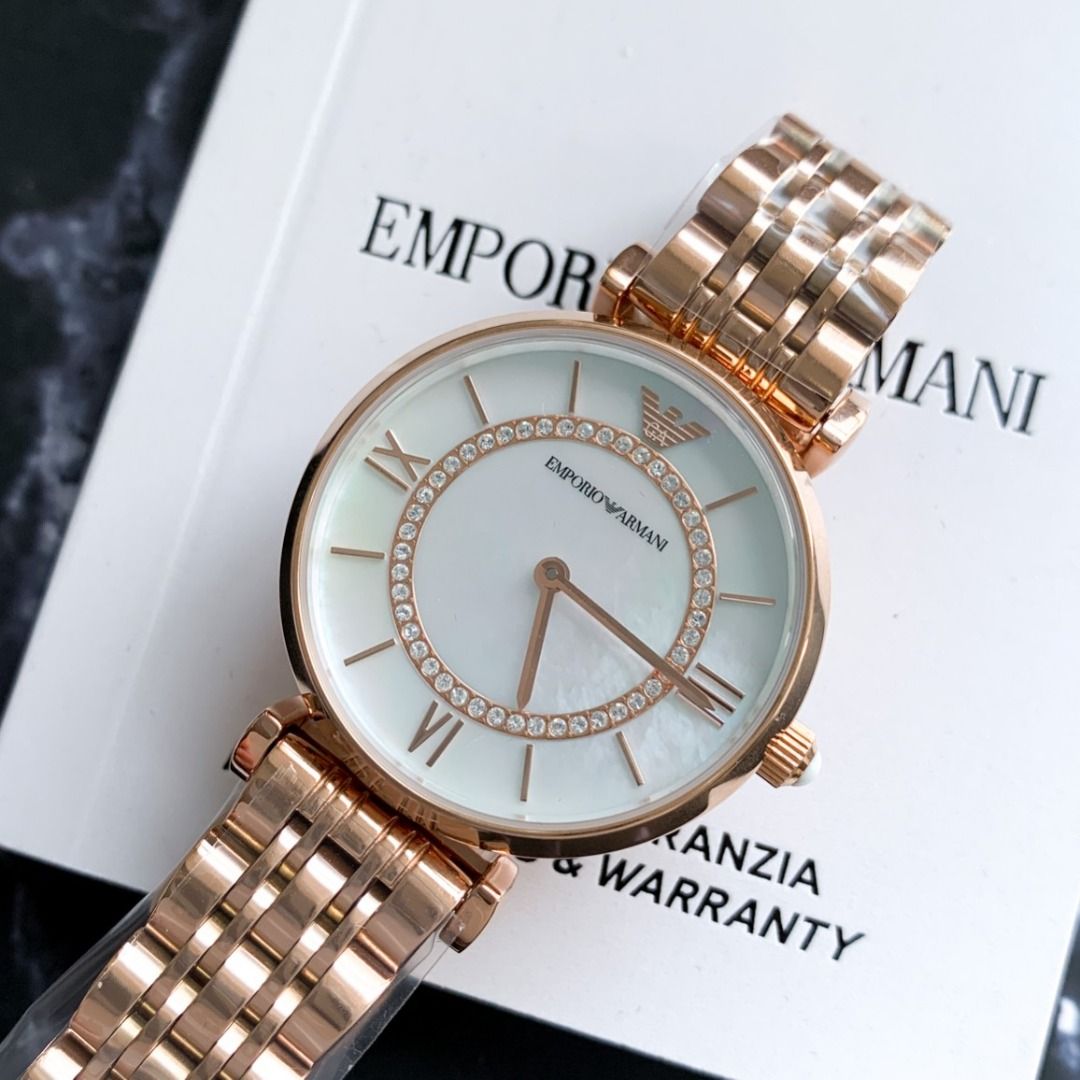 Armani AR1909 Diamond Set Mother of Pearl Dial, Luxury, Watches on ...