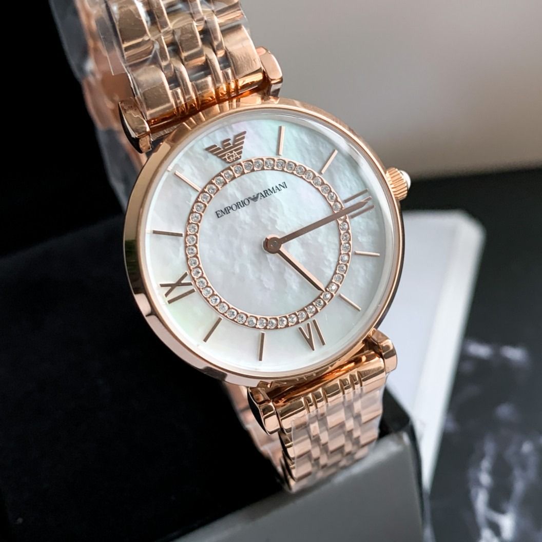 Armani AR1909 Diamond Set Mother of Pearl Dial, Luxury, Watches on ...
