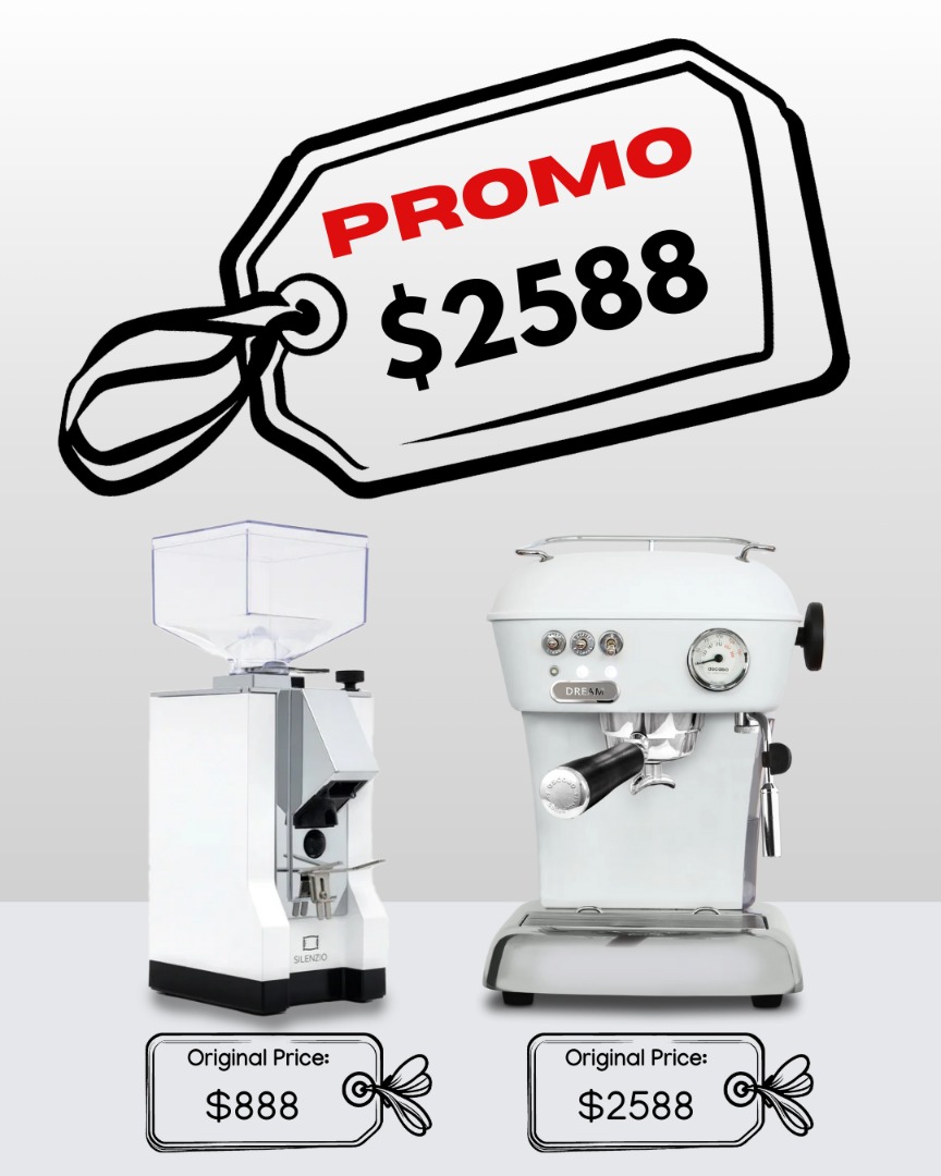 Ascaso Dream Espresso Coffee Machine + Eureka Mignon Silenzio Coffee ...