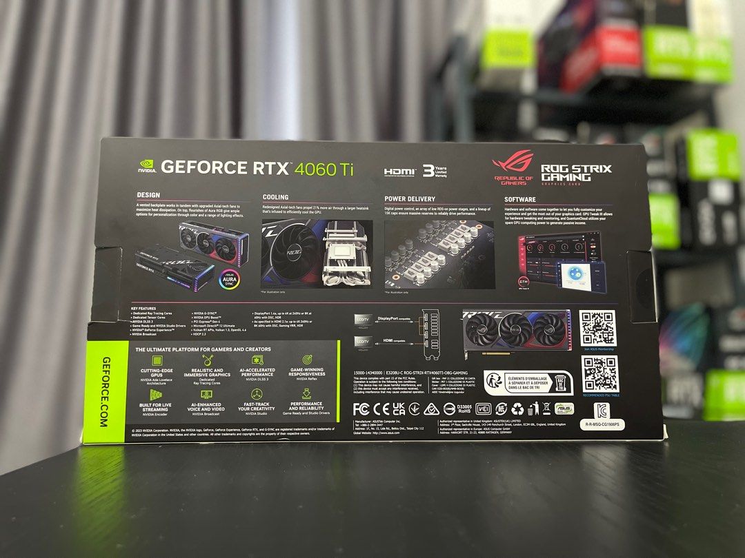 ASUS ROG Strix RTX 4060 Ti 8GB GPU | Graphics Card, Computers & Tech ...