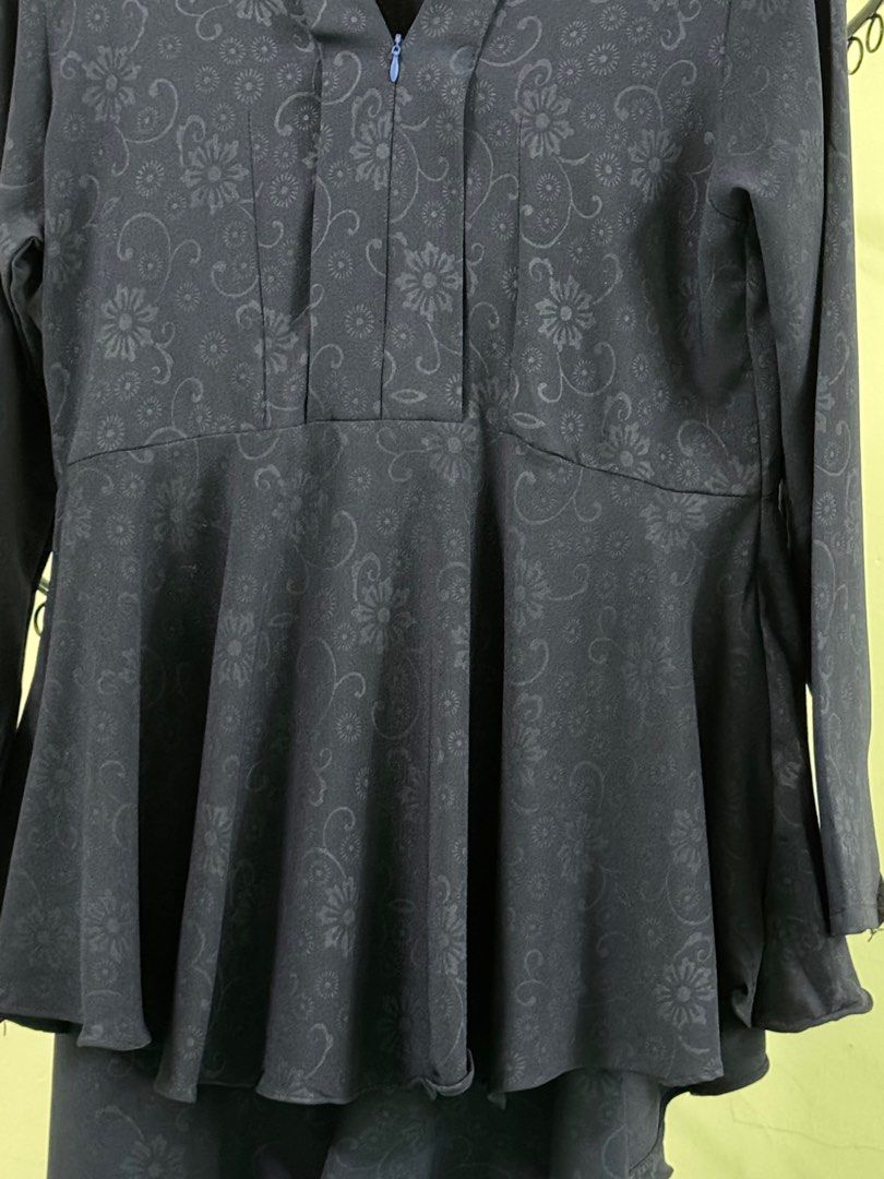 Baju Kurung Peplum Dark blue / Baju kurung raya, Women's Fashion ...