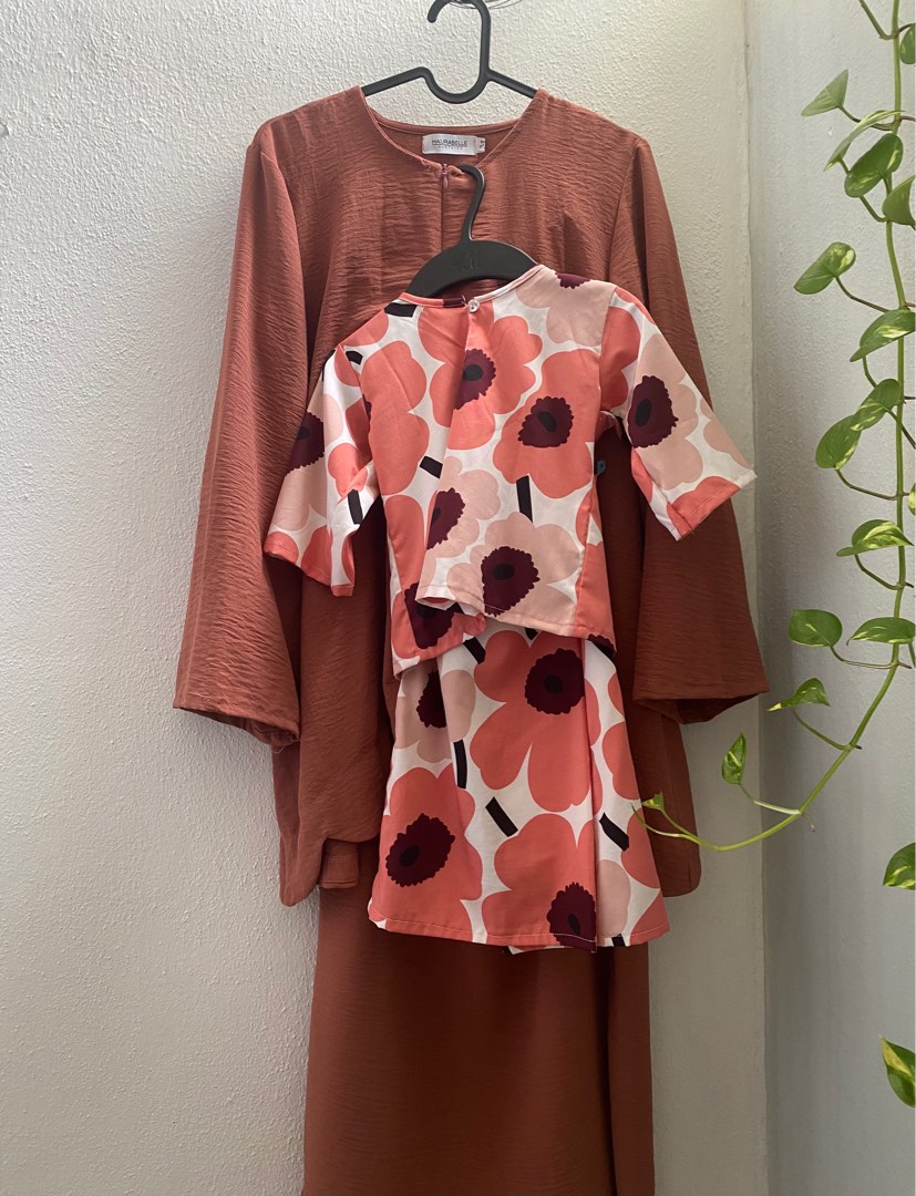 Baju Raya dondon Salmon Pink, Women's Fashion, Muslimah Fashion, Baju ...