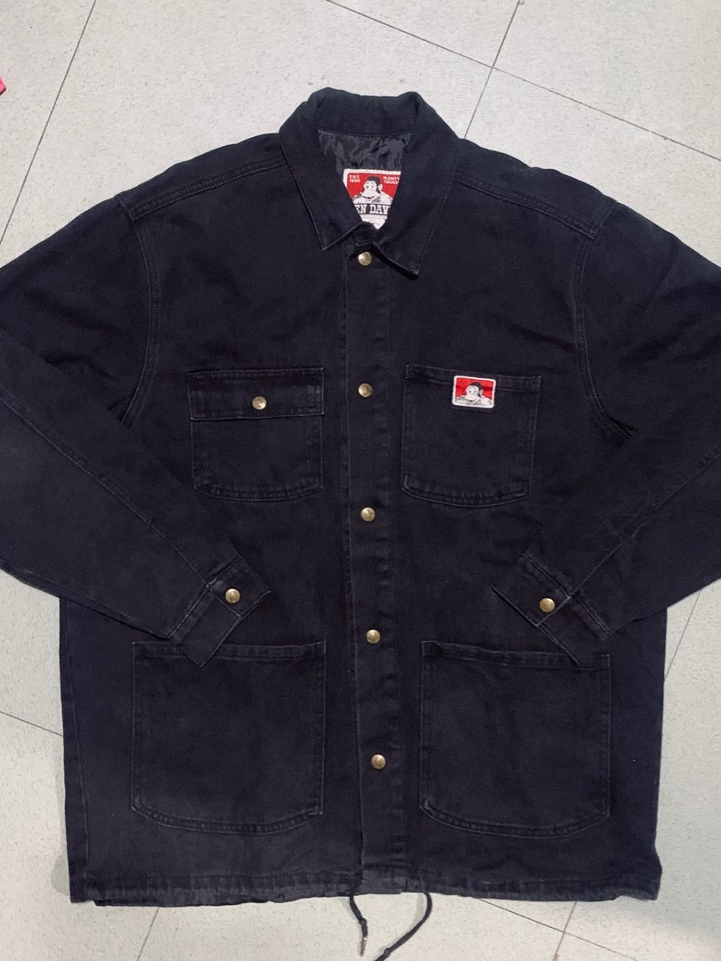 BEN DAVIS Denim Jacket (Black), Men's Fashion, Coats, Jackets and ...