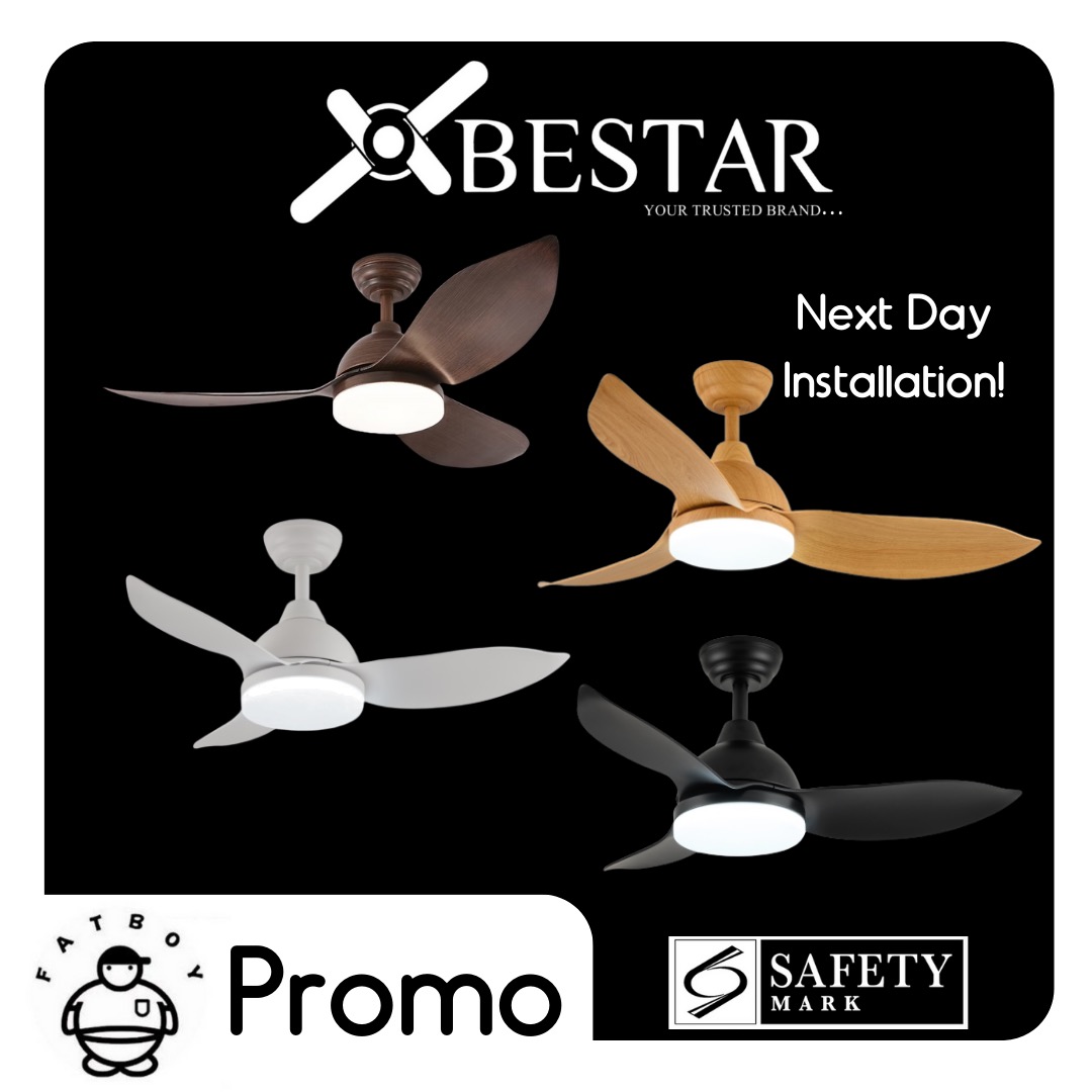 Bestar Raptor Ceiling Fan DC Motor 33 / 38 / 48 inch with LED Light ...