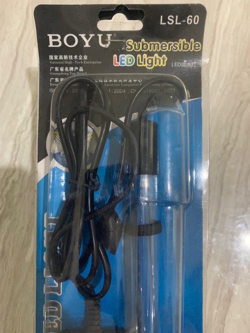 Boyu lampu akuarium submersible LED Light putih white LSL-60 aquarium ...