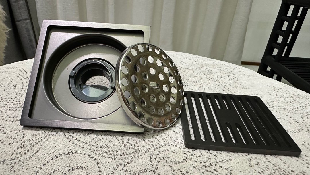 Brand new Designer Floor Drain / Floor Trap gun metal colour, Furniture ...