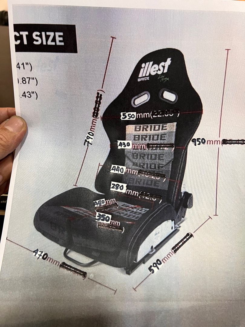 Bride Low Max full bucket seat set with brackets and railings for Honda ...