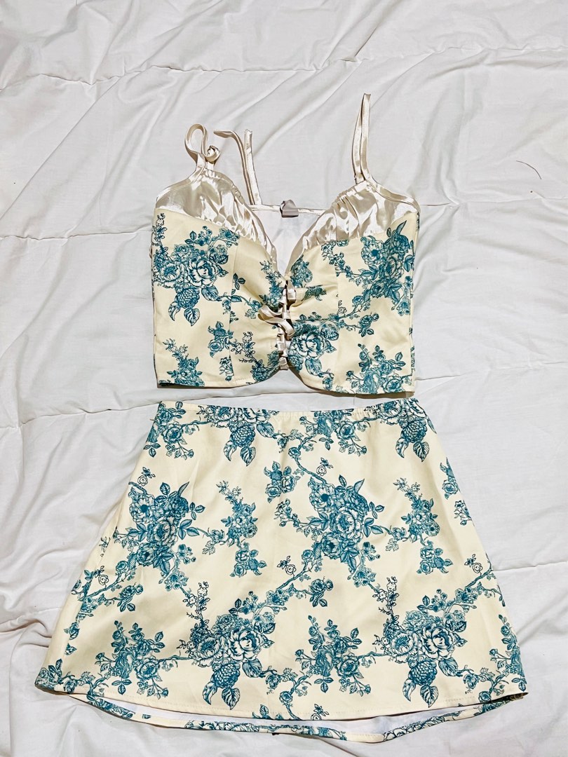 cream and blue Formal elegant, Women's Fashion, Dresses & Sets, Sets or ...