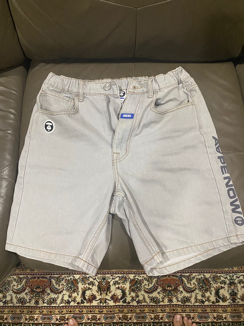 Original Denim Aape Shortpants, Men's Fashion, Bottoms, Shorts on Carousell