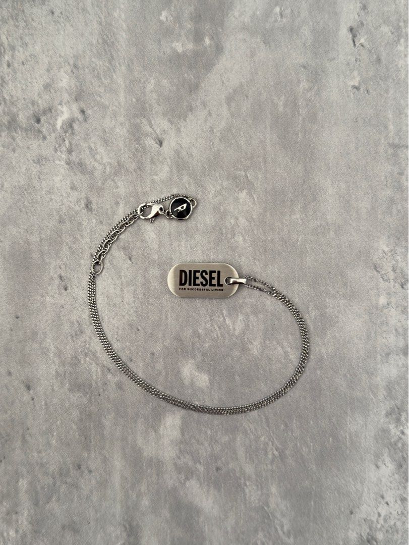 Diesel Signature 'For Successful Living' Dog Tag Necklace, Luxury ...