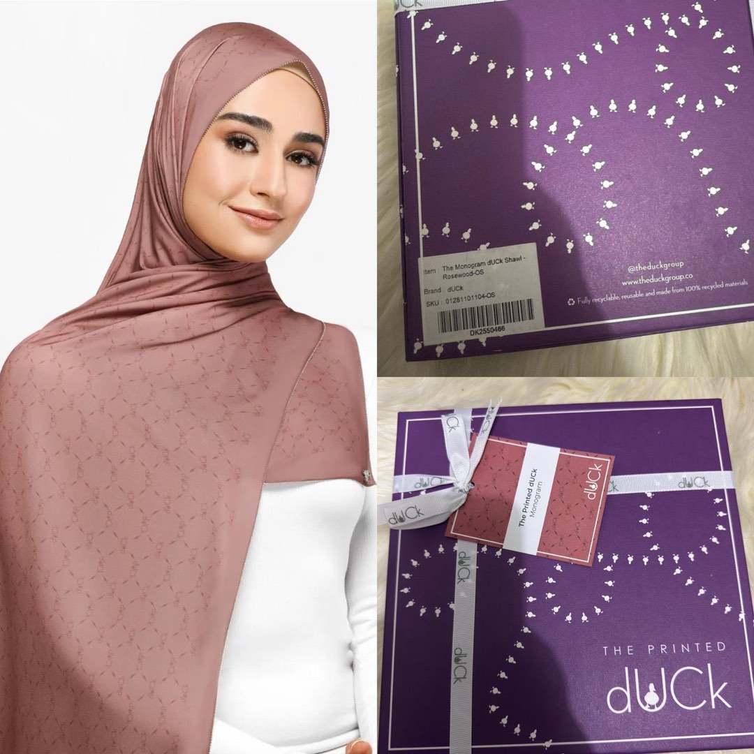 Duckscarve The Monogram Rosewood, Women's Fashion, Muslimah Fashion ...