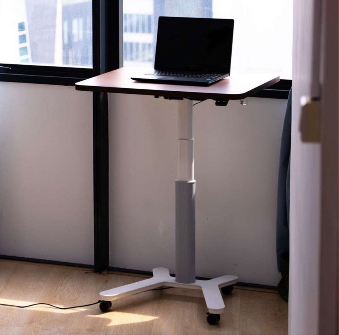 Electric Mini Movable Standing Desk on Rollers, Furniture & Home Living ...
