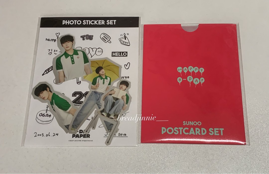 ENHYPEN SUNOO BIRTHDAY STICKER AND POSTCARD SET, Hobbies & Toys ...