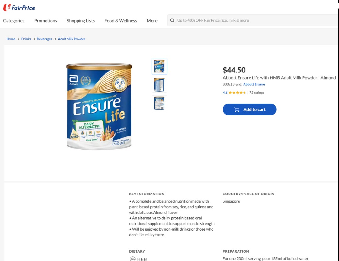 Ensure Life Strength Pro Milk Powder, Health & Nutrition, Health ...