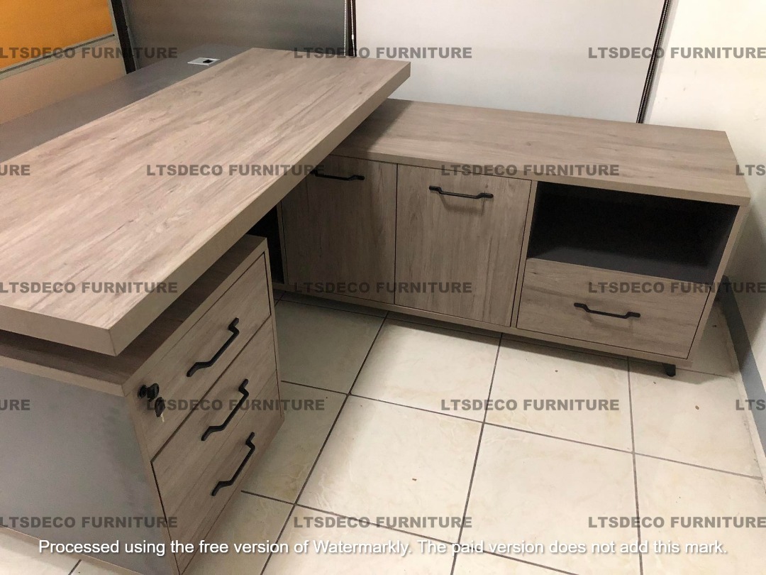 EXECUTIVE L-SHAPE TABLE WITH DRAWER | OFFICE PARTITION | OFFICE ...