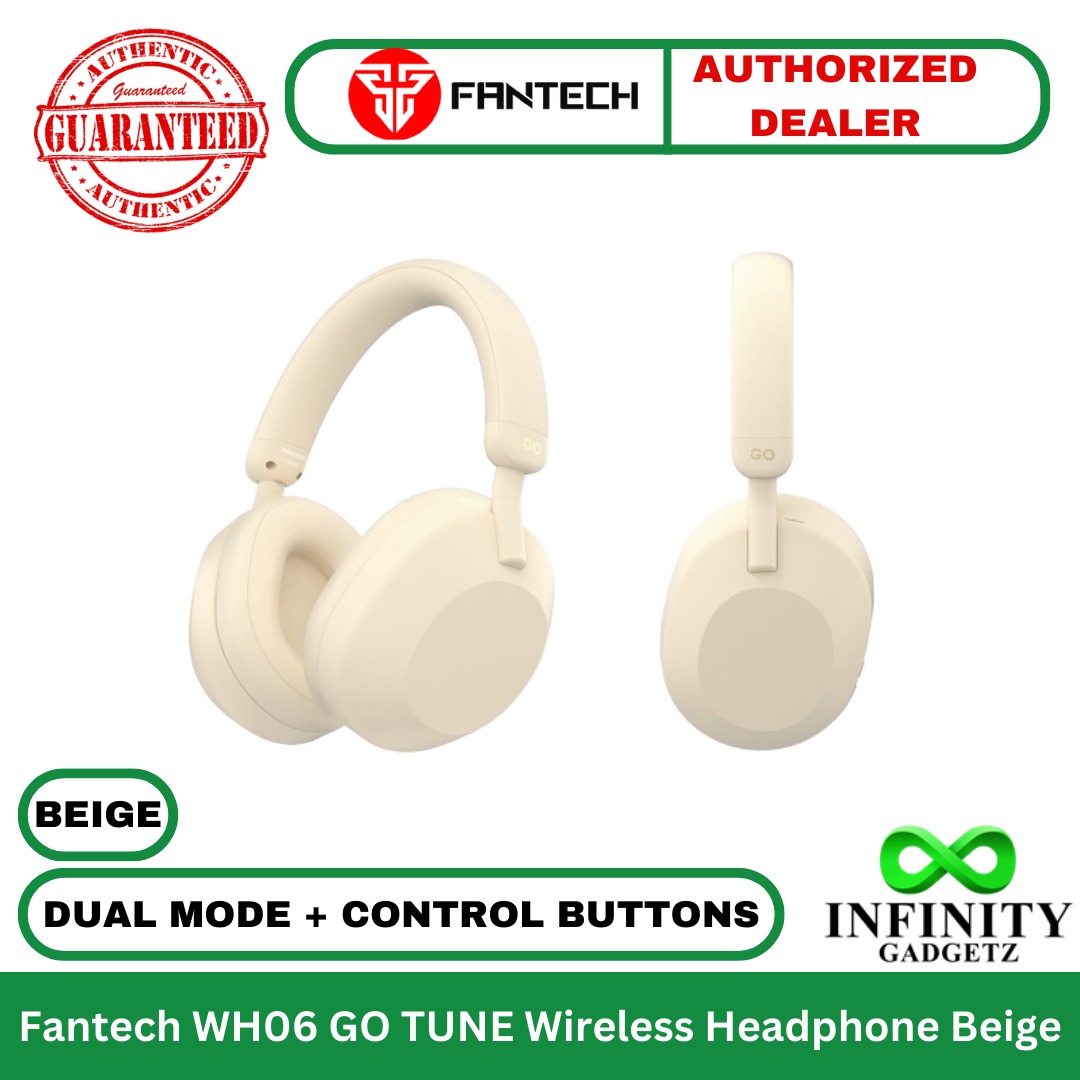 Fantech WH06 GO TUNE Wireless Gaming Headset (BEIGE) Dual Mode with ...