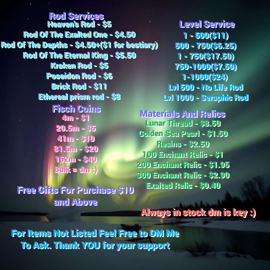 Fisch cheapest Level/Service/Currency(4MC$/$1), Video Gaming, Gaming ...