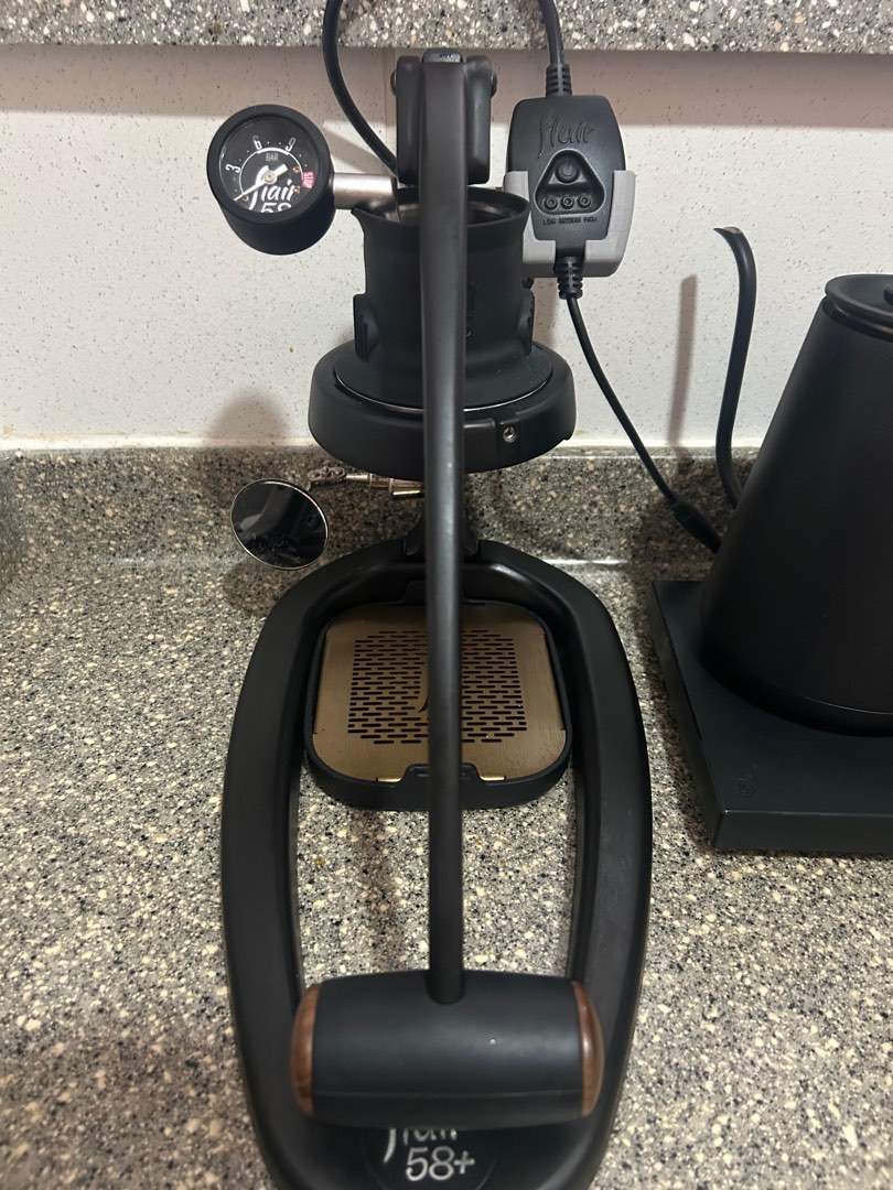 Flair 58+ lever espresso machine with drip tray and 3d printed preheat ...