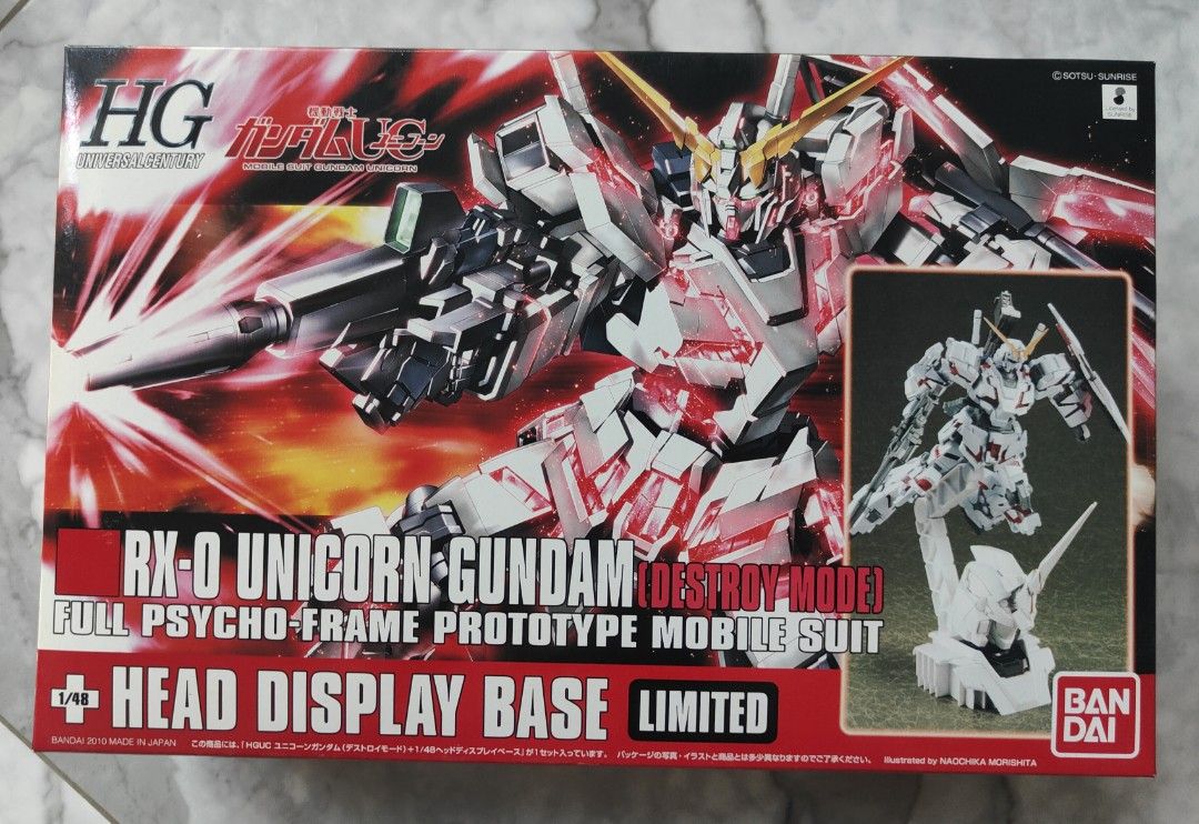 HG RX-0 Unicorn Gundam Destroy Mode Full Psycho Prototype Mobile Suit ...
