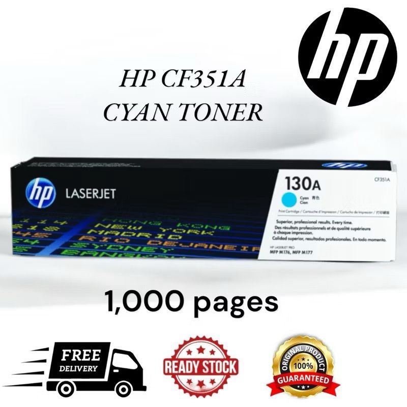 HP 130A Original LaserJet Toner Cartridge HP CF351A CYAN TONER M153 ...