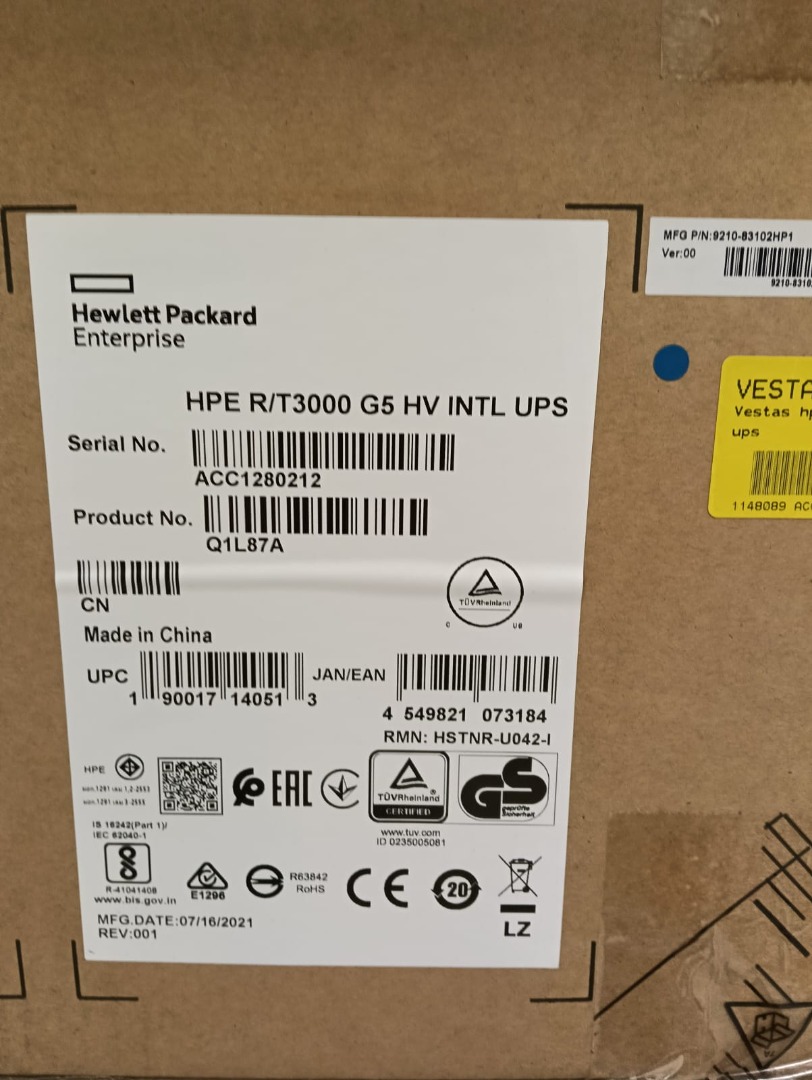 HPE RT3000 UPS unit., Computers & Tech, Parts & Accessories, Other ...