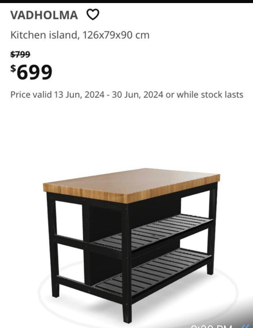 IKEA Island Table with 2 chairs - VADHOLMA, Furniture & Home Living ...