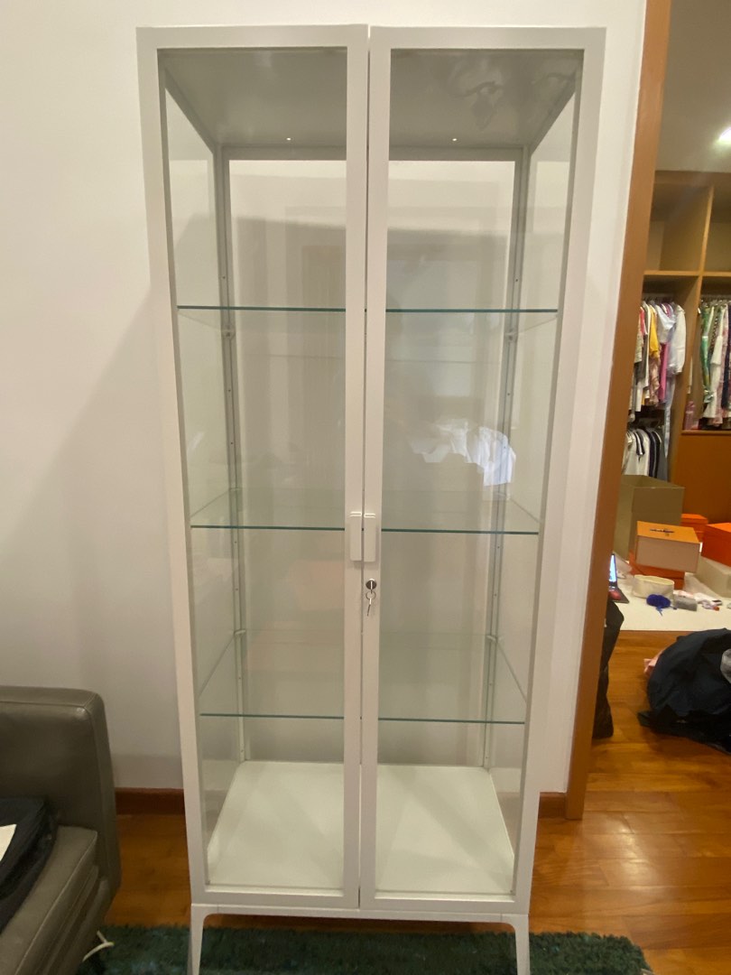 IKEA Milsbo Glass Door Cabinet in White, Furniture & Home Living ...