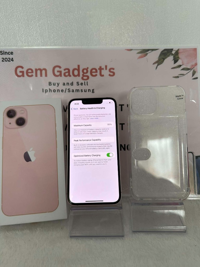 iP 13mini 128gb 95%bh pink korean variant factory unlocked Open line single sim, Mobile Phones ...