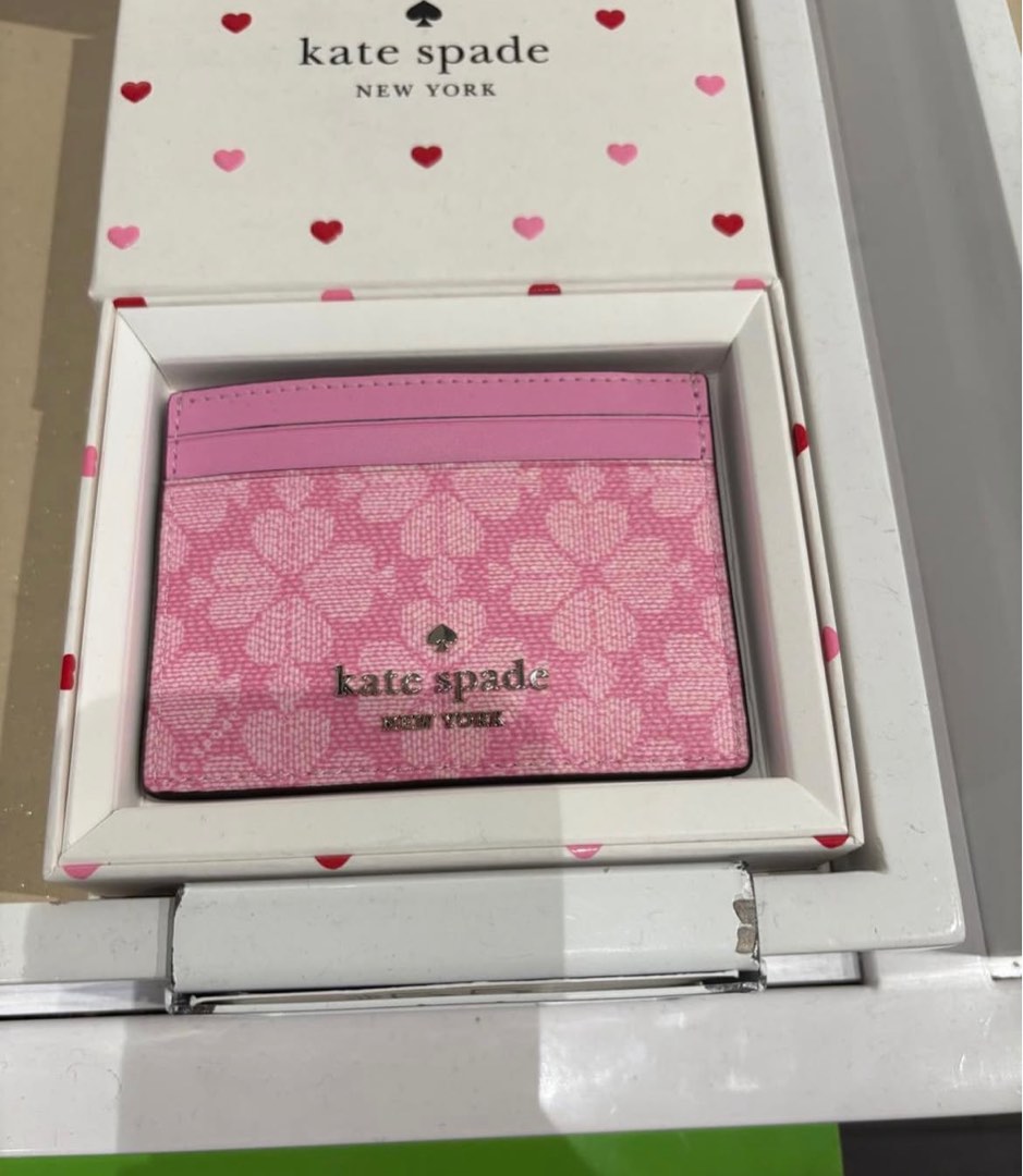 Kate Spade Boxed Spade Flower Small Slim Card Holder, Luxury, Bags ...