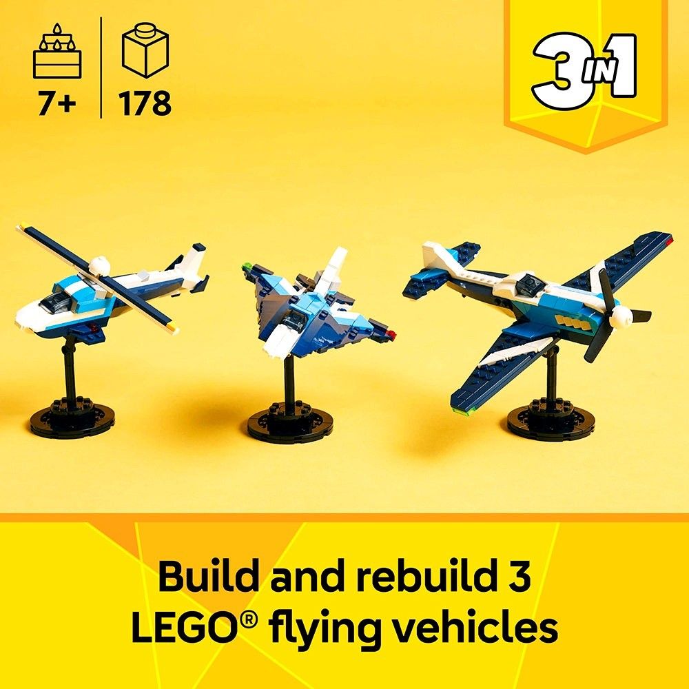 Lego 3-in-1 Creator 31160 Aircraft Race Plane ( 3in1 Flying Vehicles ...