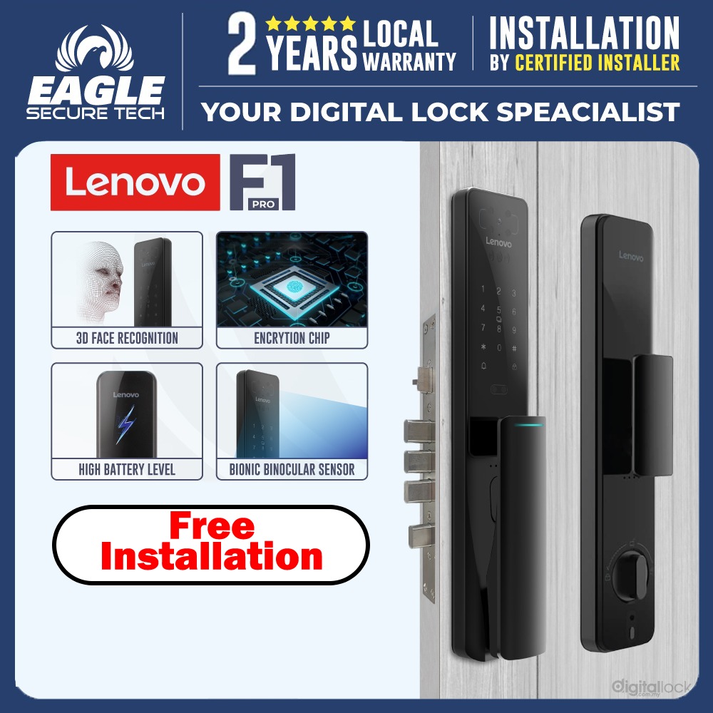 Lenovo Smart Lock F1 Pro with Camera & Face Recognition Unlock Method ...