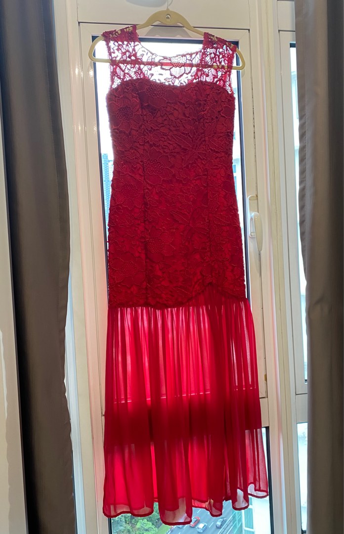 MAG red dinner dress, Women's Fashion, Dresses & Sets, Evening Dresses ...