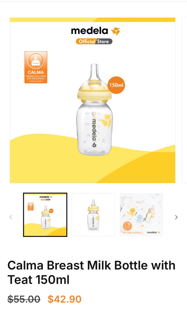 Medela calma bottle, Babies & Kids, Nursing & Feeding, Breastfeeding ...