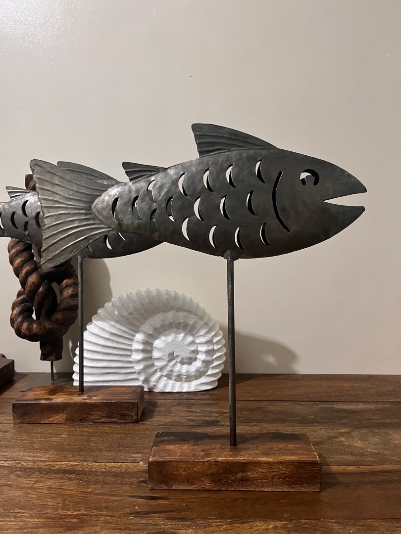 Metal fish table top decor, Furniture & Home Living, Home Decor, Other ...
