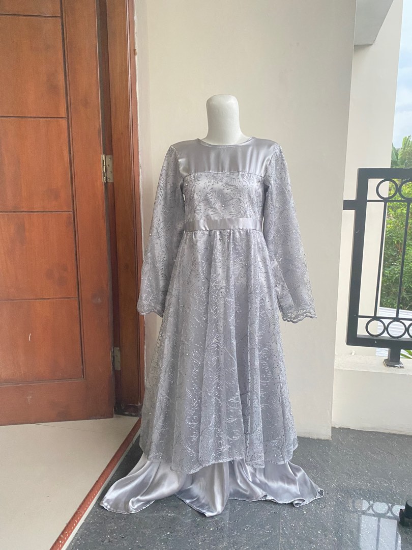 Mididress brukat premium - dress kondangan - dress lebaran - baju ...