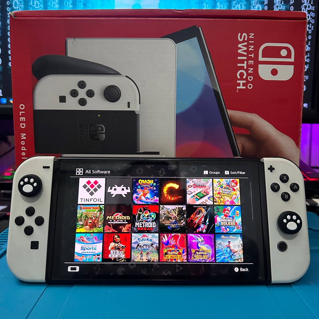 Modded Jailbroken Nintendo Switch OLED 512GB Triple Boot Full Packed ...