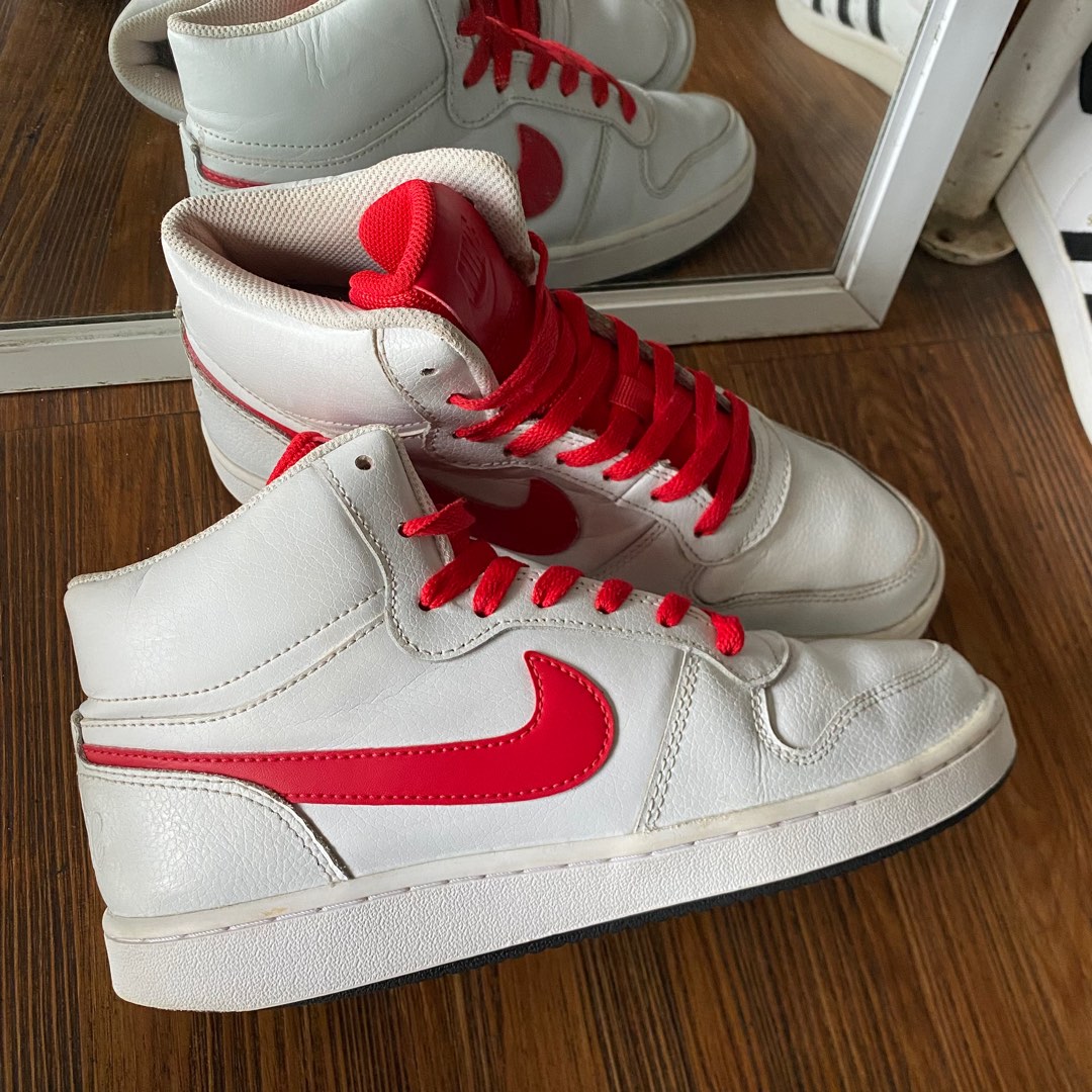Nike court ebernon mid white red casual original murah not court royale ...