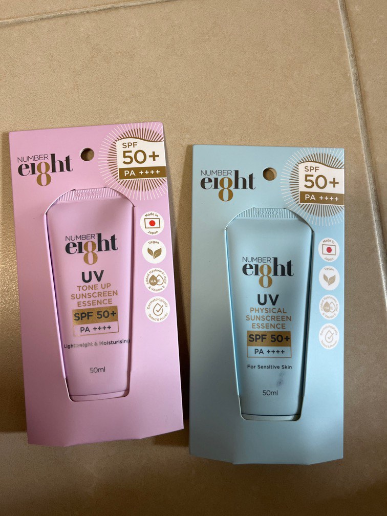 Number ei8ht UV physical sunscreen essence SPF 50 + PA++++, 美容＆個人護理, 健康 ...