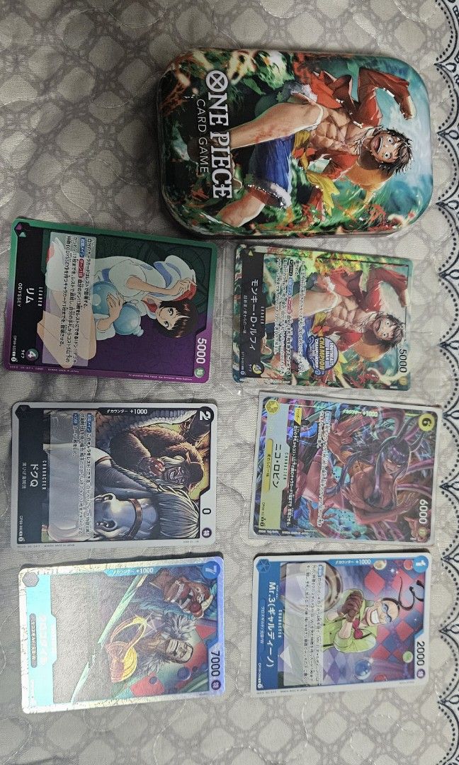 One Piece OP tin with hits ( Luffy Promo, Nico Robin AA Alt Art ...