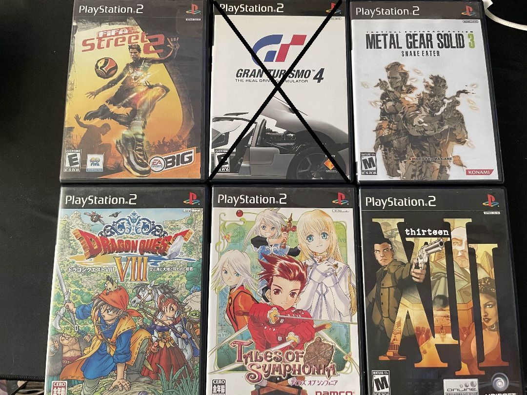 playstation 2 games (ps2, gran turismo 4, fifa street 2, xiii thirteen ...
