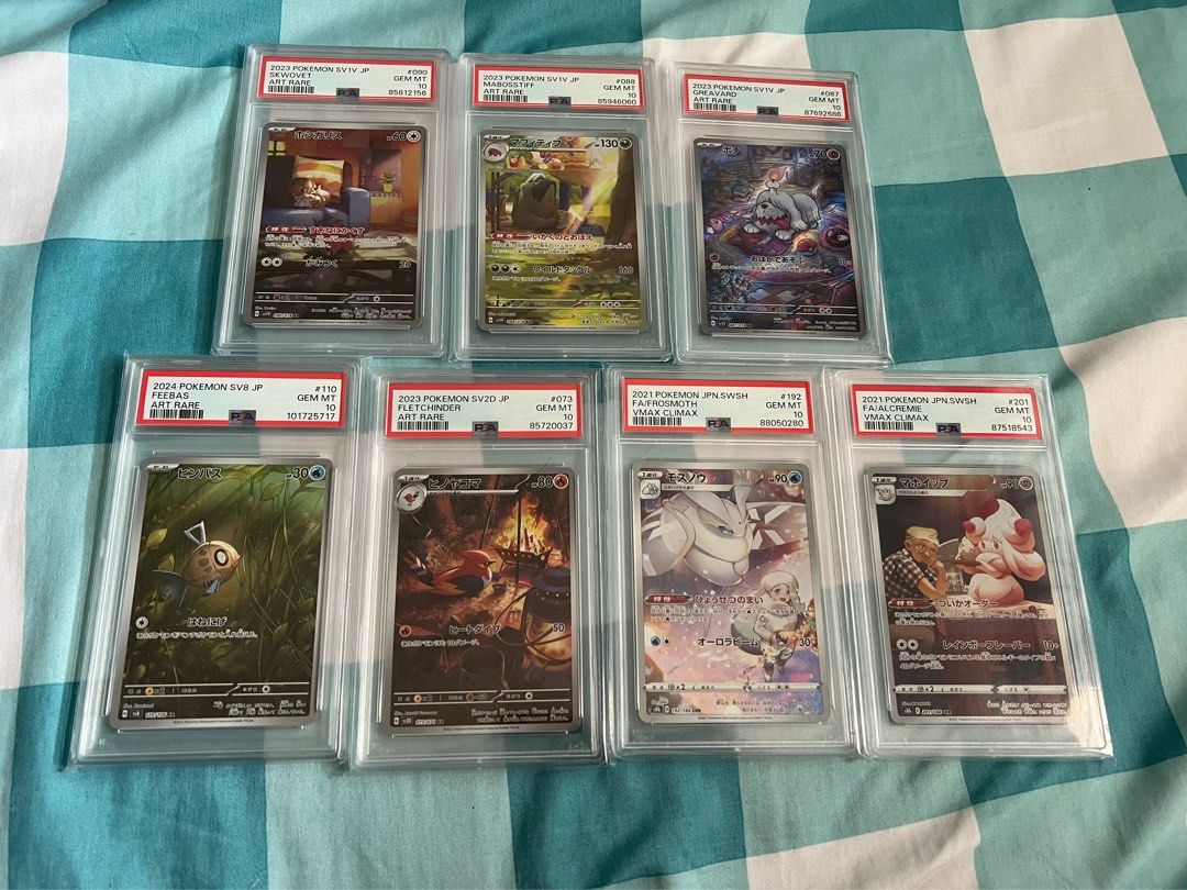 Pokemon Jap AR CHR psa 10 slabs - Alcremie, frosmoth, fletchinder, feebas, greavard, skwovet ...